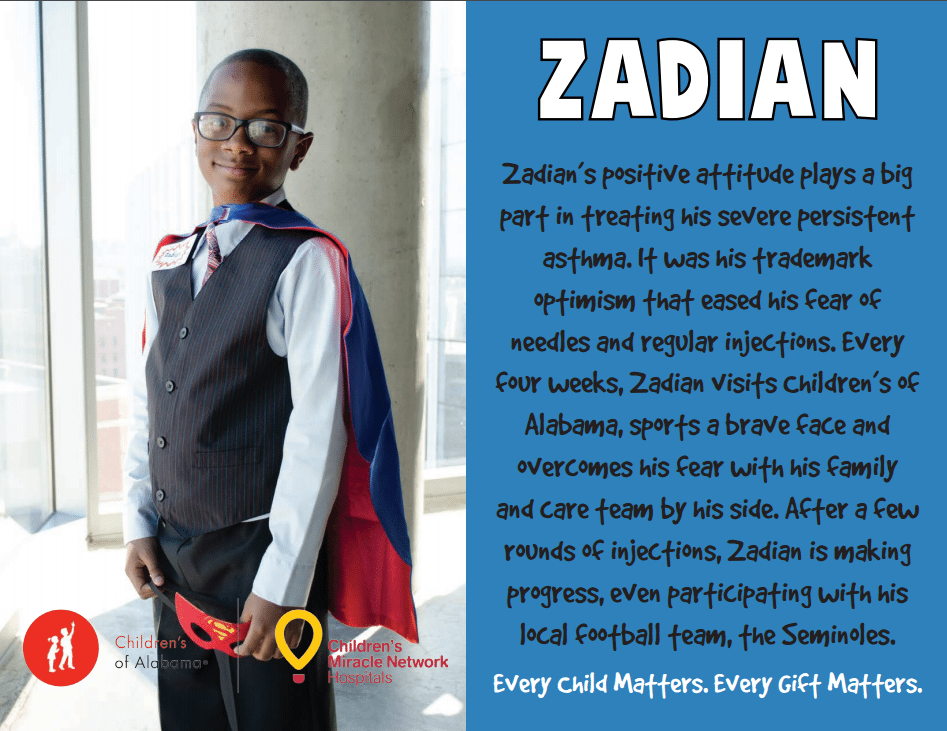 Miracle Monday – Meet Zadian! – Children's of Alabama