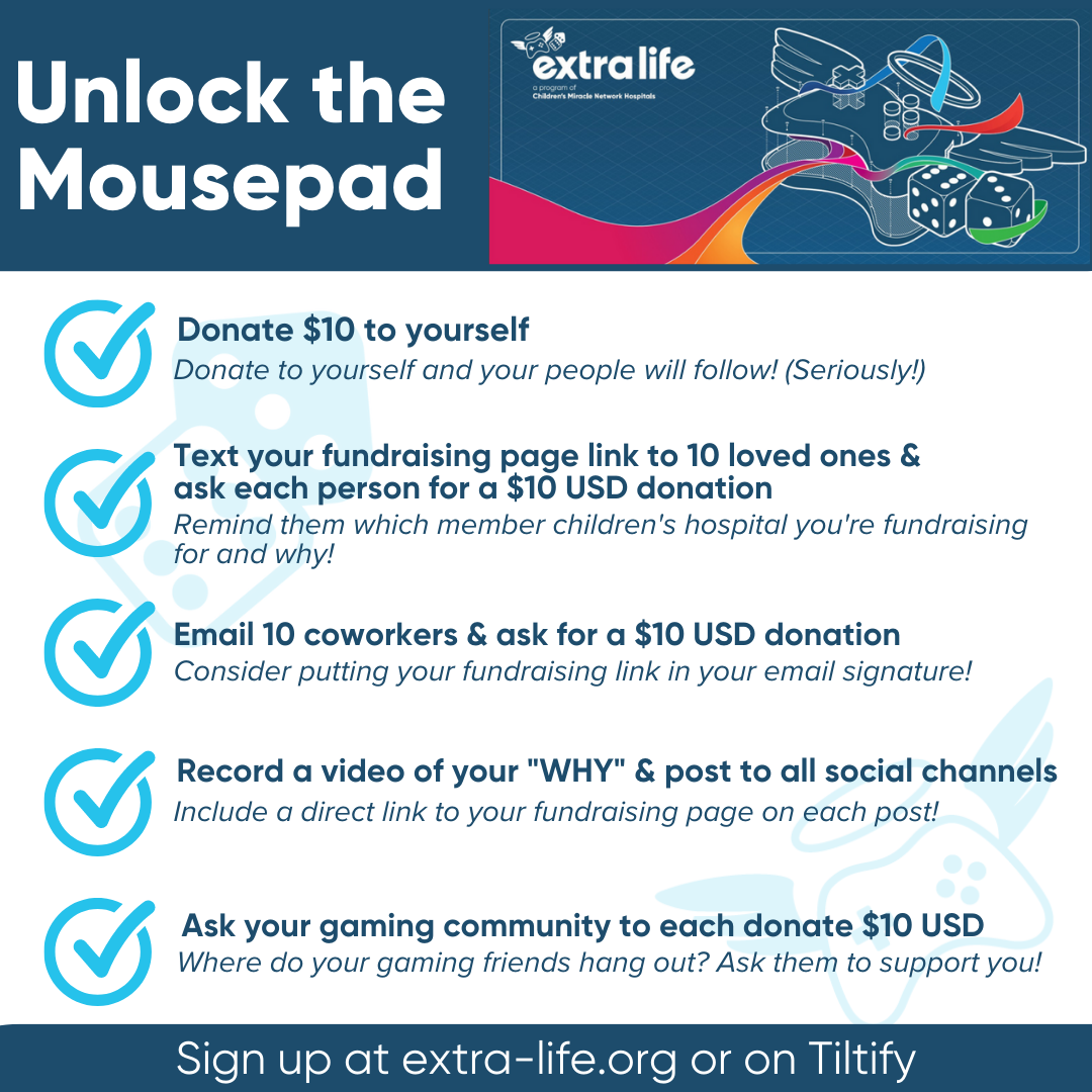 New Fundraising Incentive Alert: Extra Life Gaming Mousepad! – Extra Life
